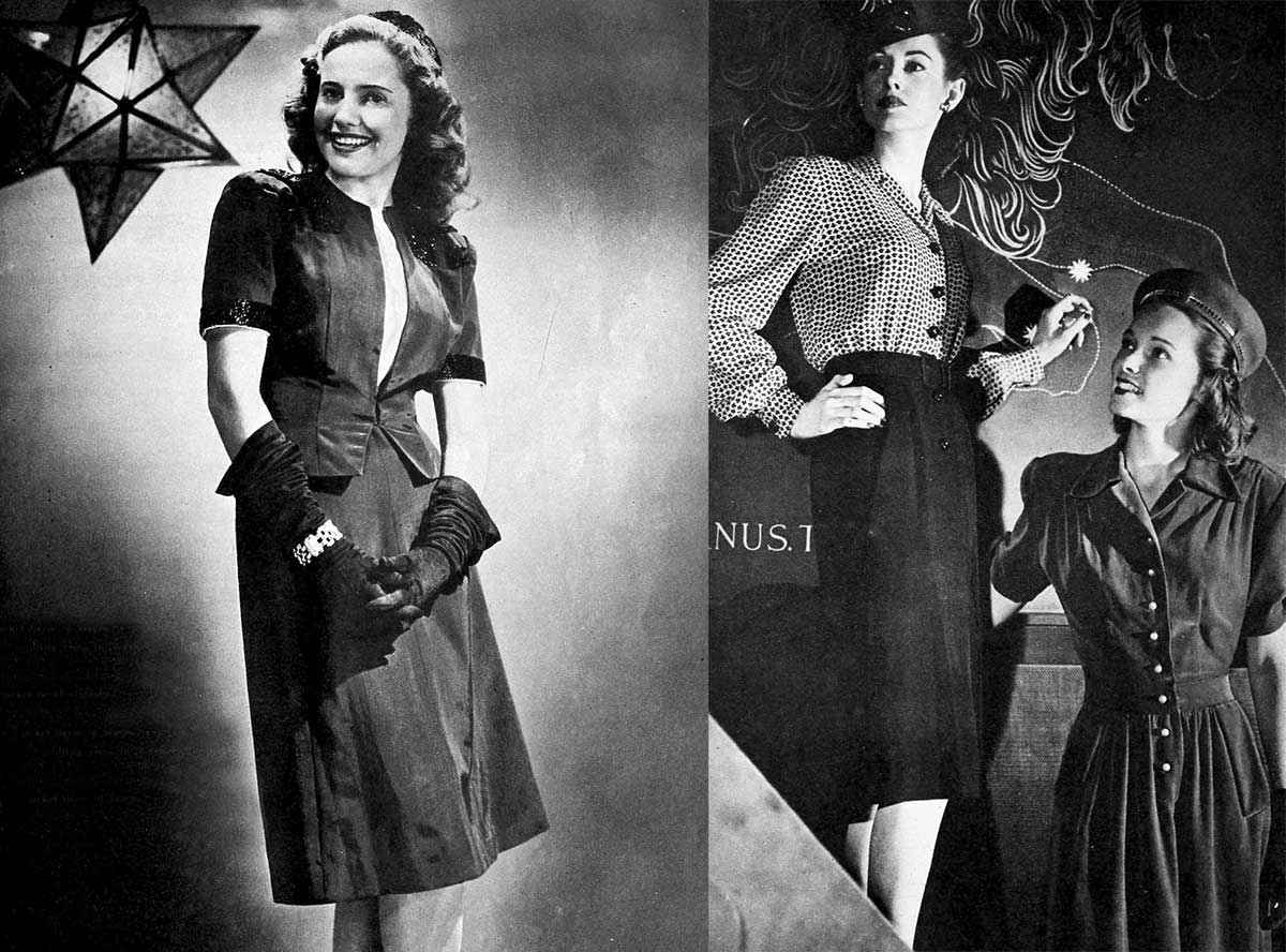 1940s Fashion - Fall Dresses in 1944 - Glamour Daze