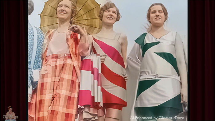 (1929) Meet some Real Flappers | AI Enhanced 1929 - Glamour Daze